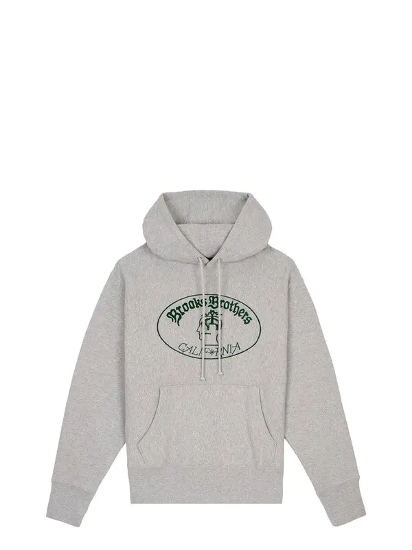 BRAIN DEAD X Brooks Brothers California Logo Hoodie - Grey
