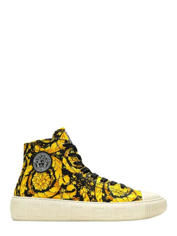 Versace Canvas High-top Sneakers - Black