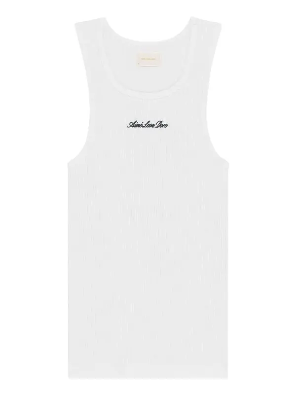 Aimé Leon Dore Embroidered Logo Tank Top - White
