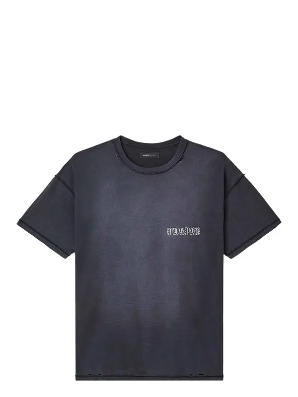 PURPLE BRAND Textured Inside Out Tee - Black