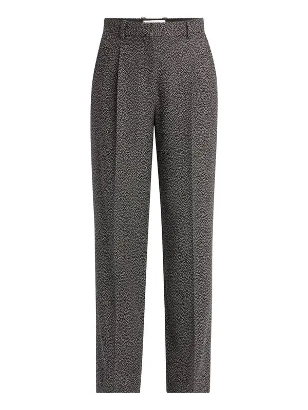 THE ROW Mikkela Pleated Cashmere-blend Straight-leg Pants - Black W White