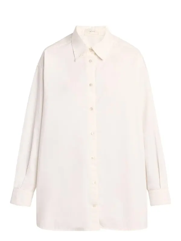THE ROW Luka Cotton-cashmere Button-down Shirt - White