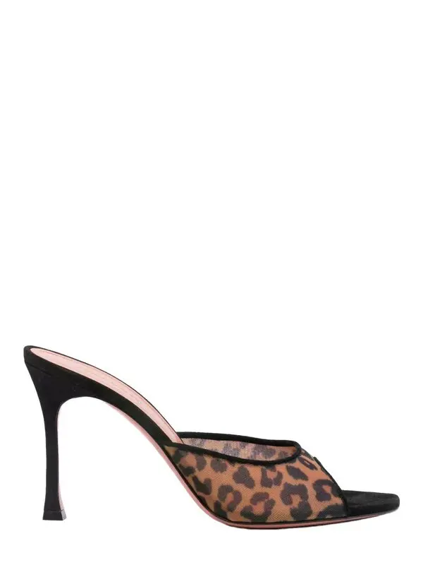 Amina Muaddi 95mm Alexa Heeled Mules - Leopard