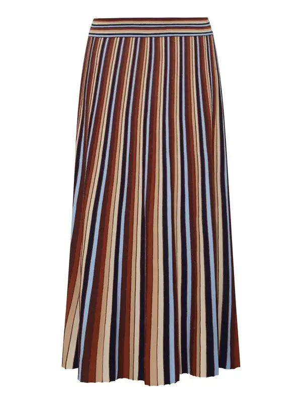 Cara Cara Montana Flared Midi Skirt - Metalic Stripe