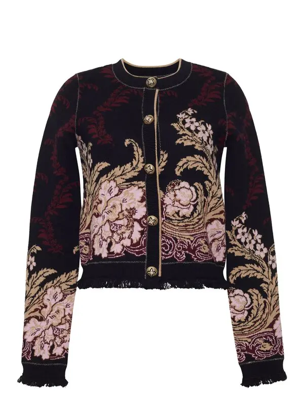 Cara Cara Livi Floral Jacquard Jacket - Nouveau Black