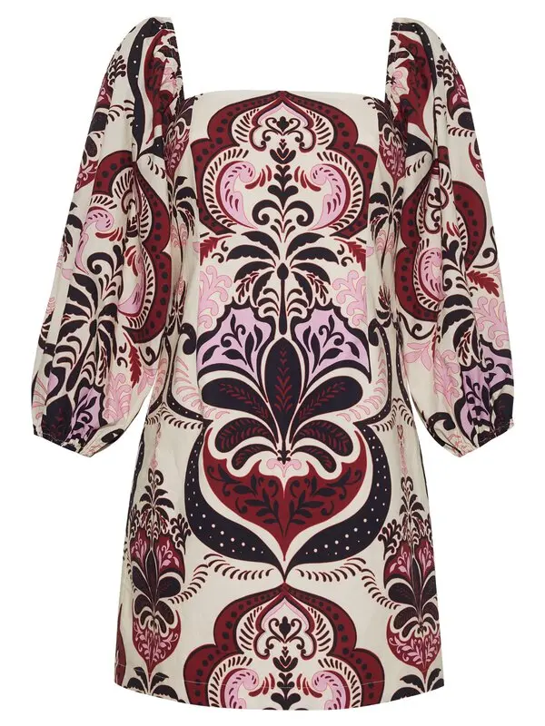 Cara Cara Montauk Printed Dress - Palm Pavillion Ivory