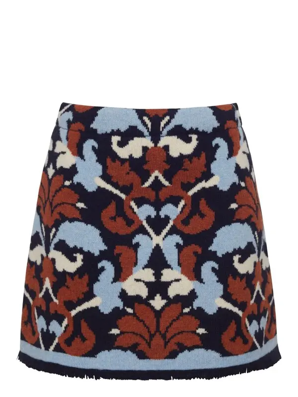 Cara Cara Lilabeth Mini Skirt - Fleur Crest Blue