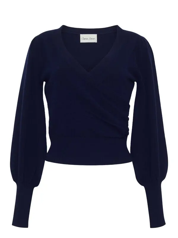 Cara Cara Ezra Wrap Top - Navy
