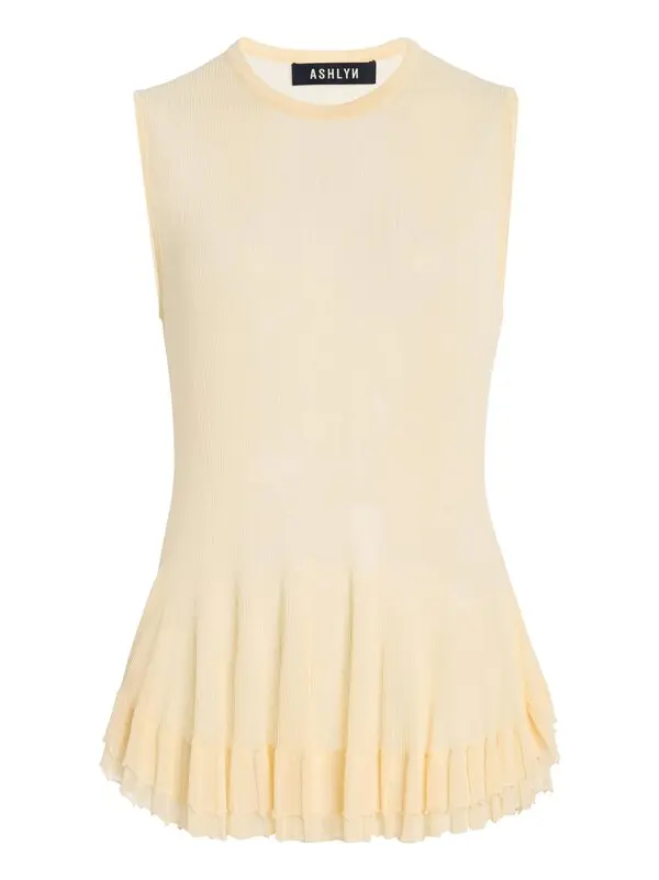 ASHLYN Bennett Knit Peplum Top - Off-white