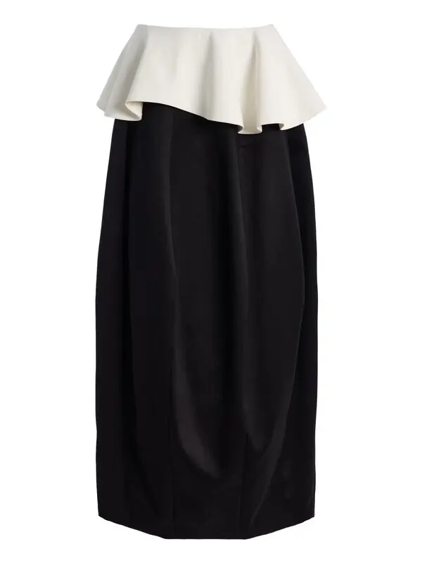 ASHLYN Mara Ruffled Maxi Skirt - Black,white