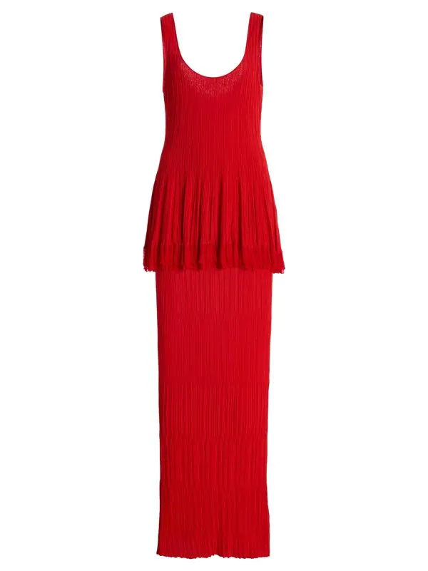 ASHLYN Kishi Laye Knit Maxi Dress - Red