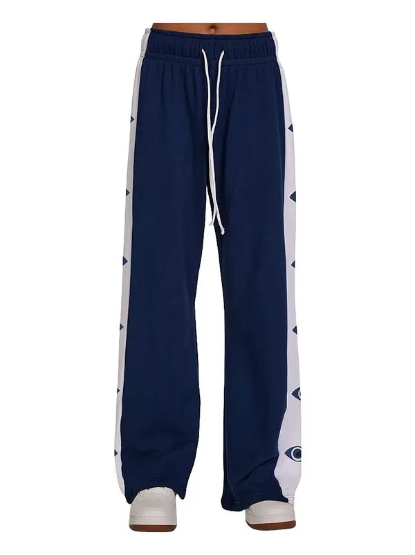Lauren Moshi Destri Evil Eye Stripe Pants - Astral Navy /white