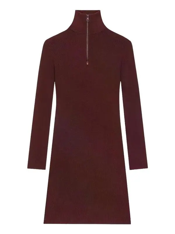 COURREGES Mock-neck Mini Dress - Red