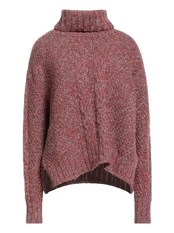 ARAGONA Turtleneck Cable-knit Sweater - Red