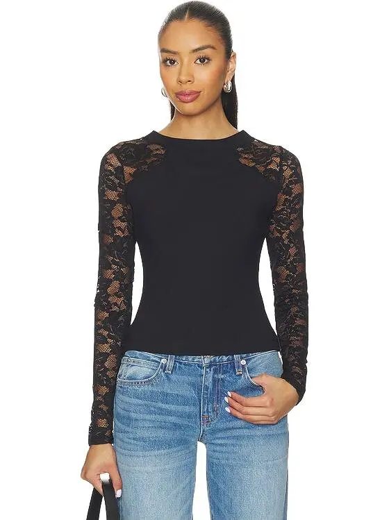 Free People X Intimately Fp No Excuses Long Sleeve Top - Black