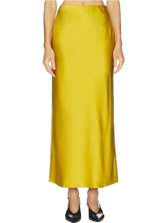 ALIGNE Harris Satin Skirt - Hot Mustard