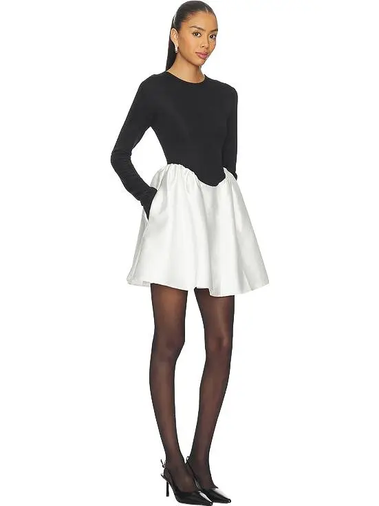 KATE BARTON Clarissa Colorblock Mini Dress - Black & White