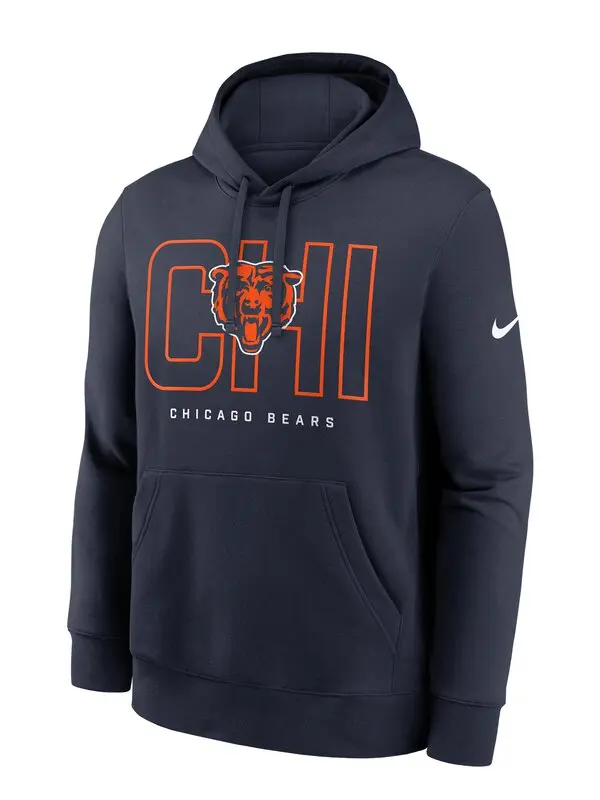Nike Chicago Bears Busted Play Club Nfl Pullover Hoodie - Blue
