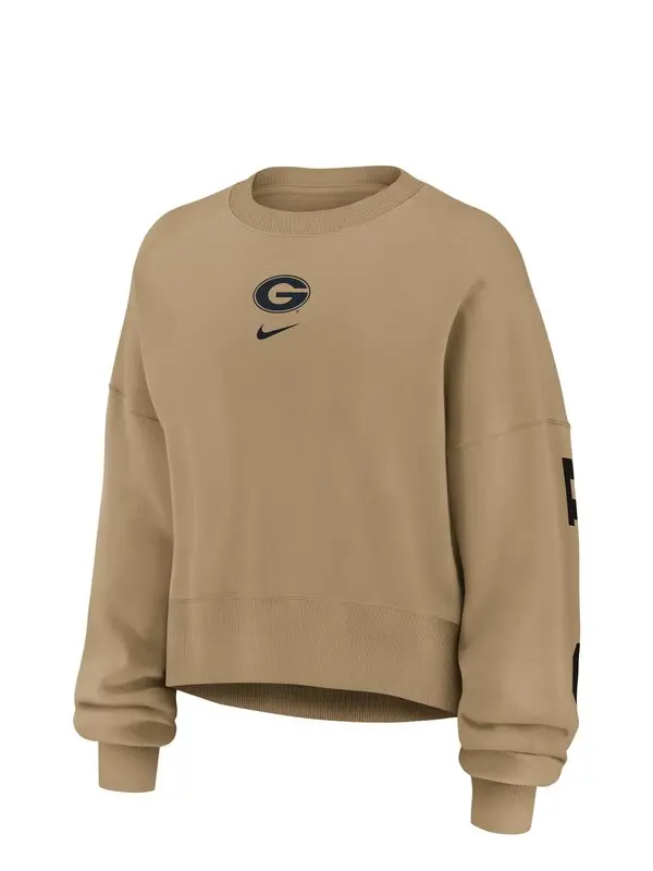 Nike Georgia Phoenix 2-hit College Pullover Crew - Brown