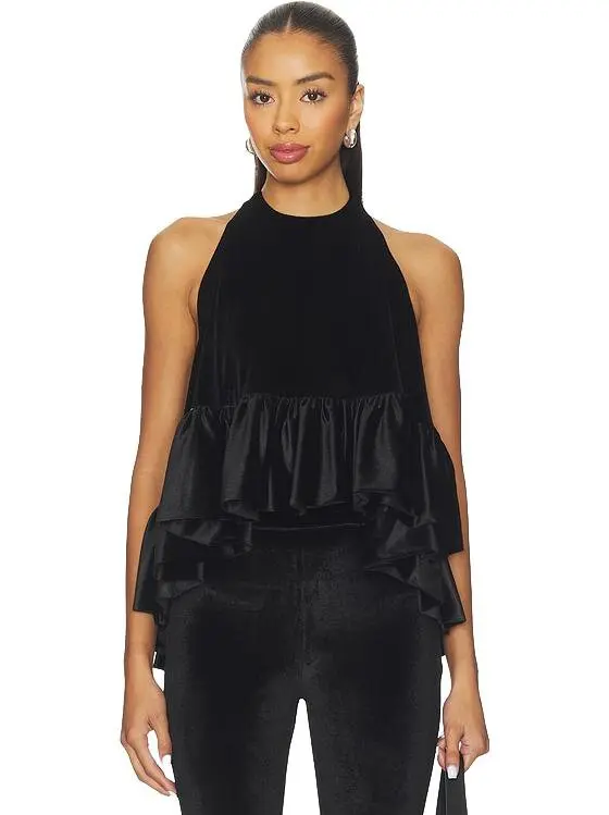 AZLEE Winston Velvet Top - Black