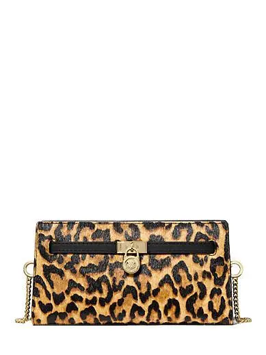 Michael Kors Hamilton Moderne Extra-small Leopard Print Calf Hair Convertible Crossbody Bag - Yellow