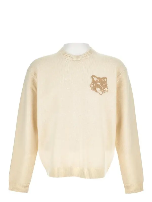 Maison Kitsuné Fox Head Sweater - Beige