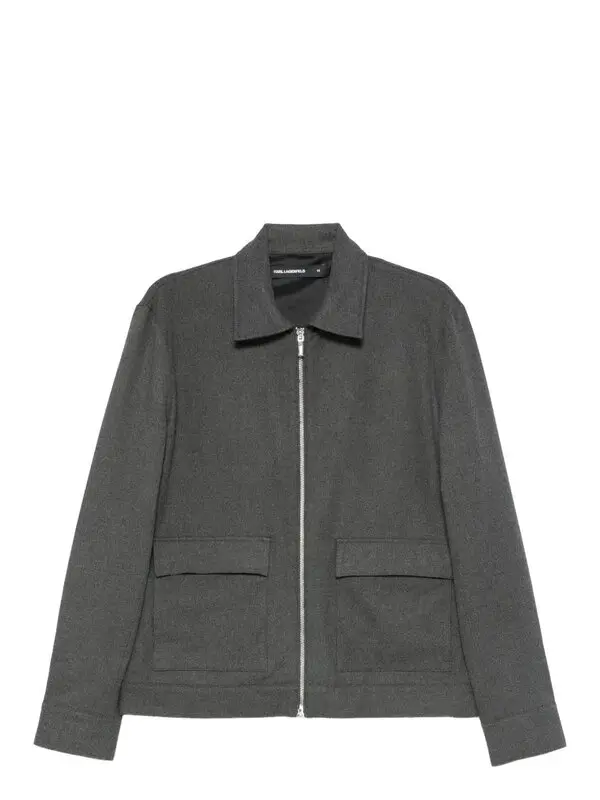 Karl Lagerfeld Zip-up Shirt Jacket - Grey