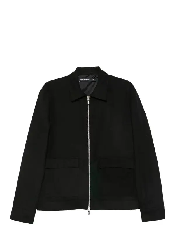 Karl Lagerfeld Zip-up Shirt Jacket - Black