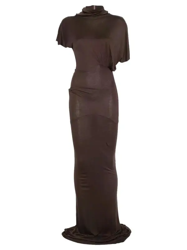 Rick Owens Draped Cowl-neck Maxi Dress - Brown