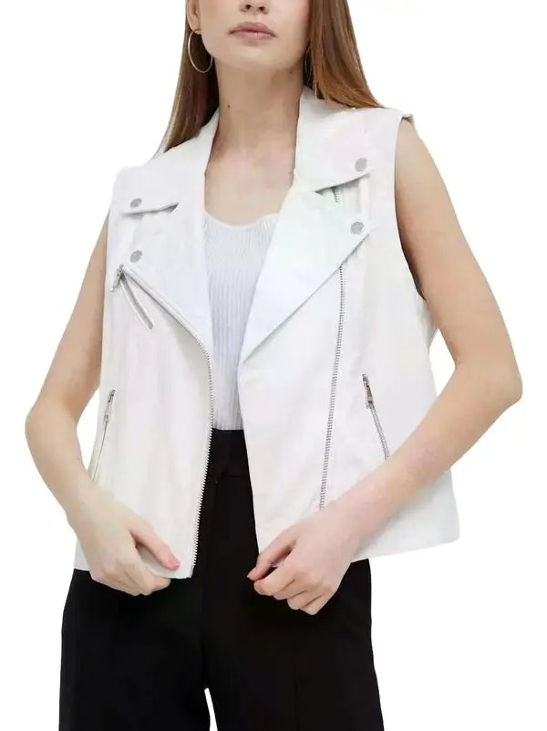 Dkny Zip-up Gilet - White