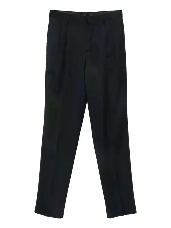LARDINI Virgin Wool Straight-leg Trousers - Blue