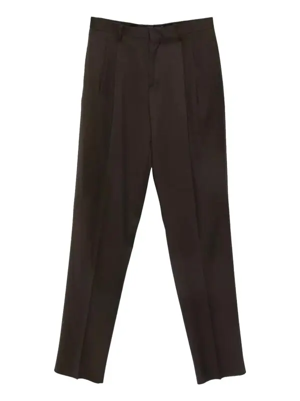 LARDINI Pleated Straight-leg Trousers - Brown