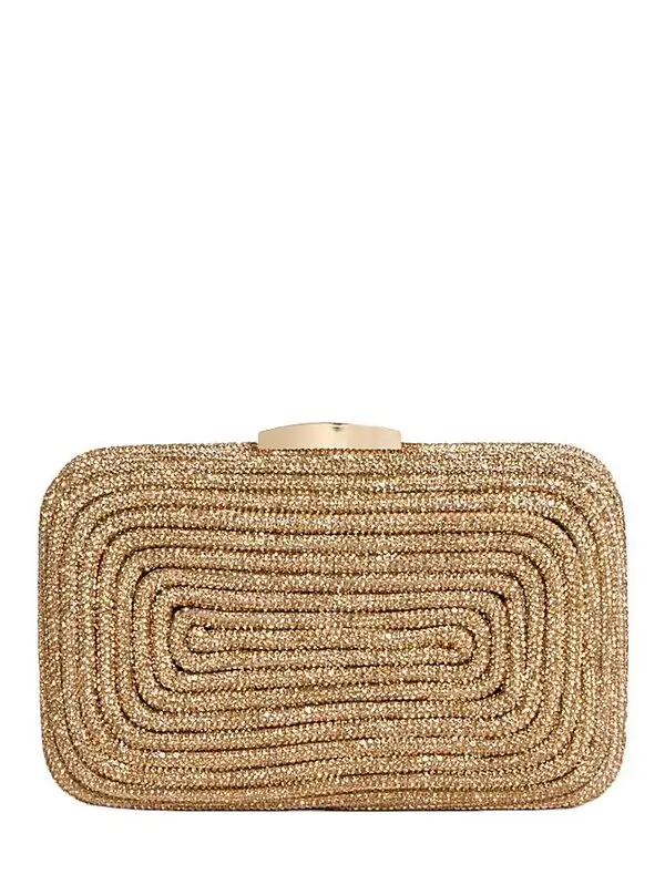 Aqua Shireen Rhinestone Clutch - Gold