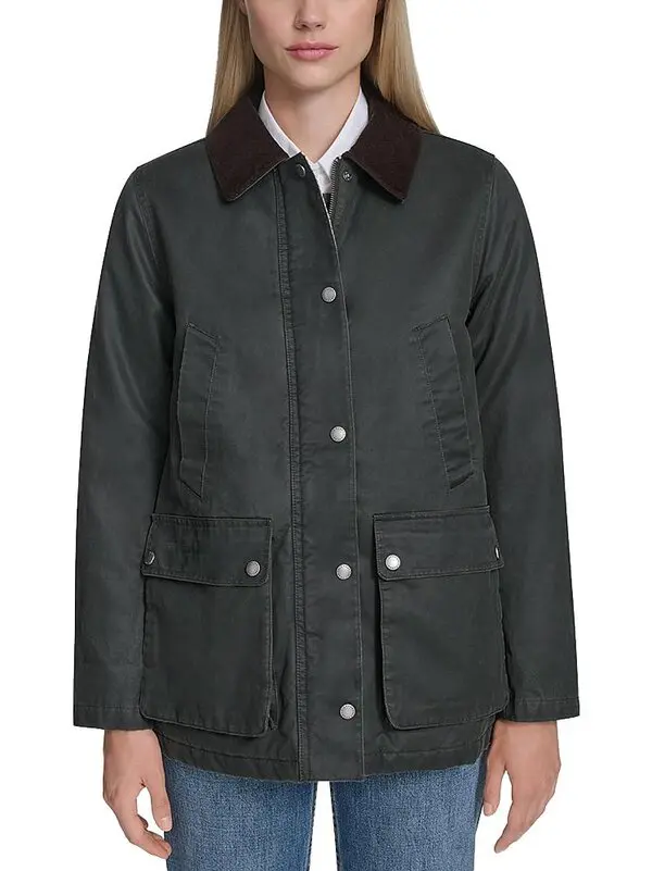 Cole Haan Coated Hunter Jacket - Army Green