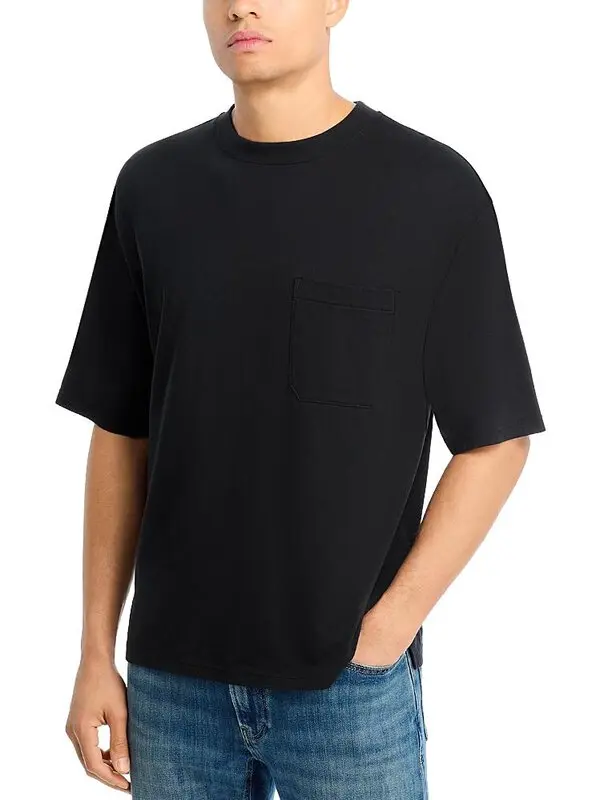 FRAME Relaxed Fit Pocket Tee - Black