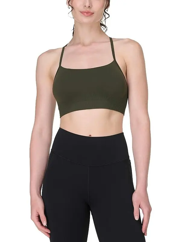 Sweaty Betty Spirit Restored Seamless Yoga Sports Bra - Nori Green