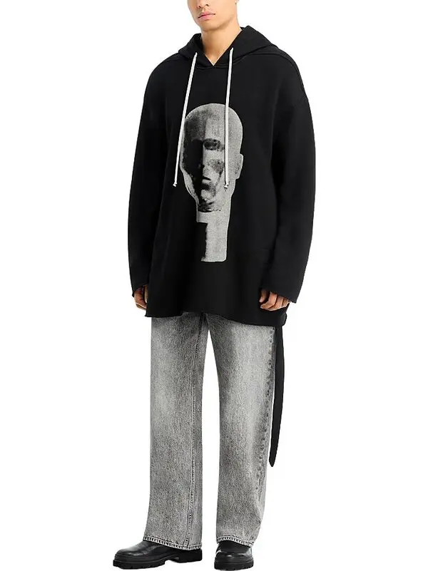 Rick Owens Peter Graphic Hoodie - Black/pear