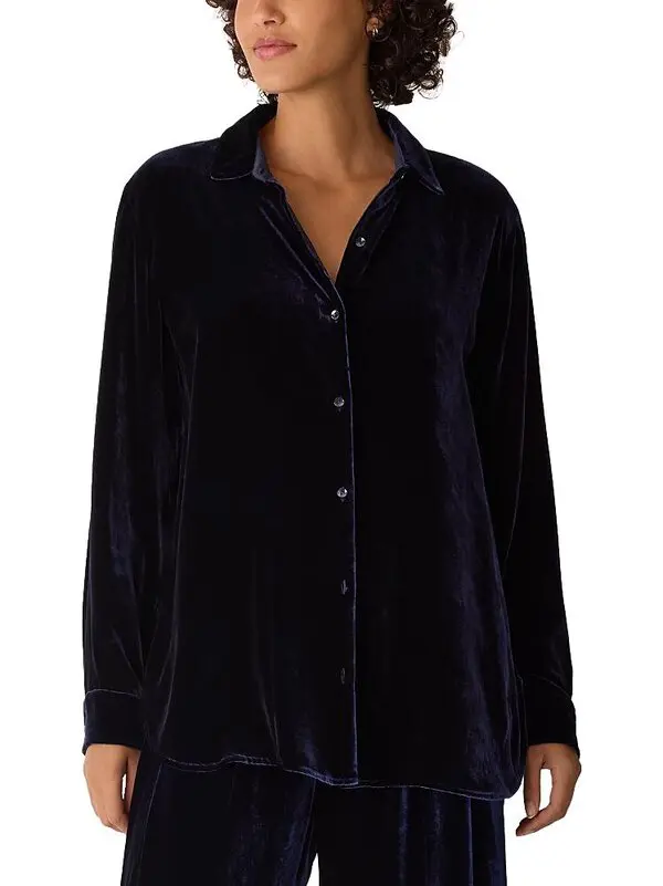 Eileen Fisher Classic Collar Long Shirt - Ink