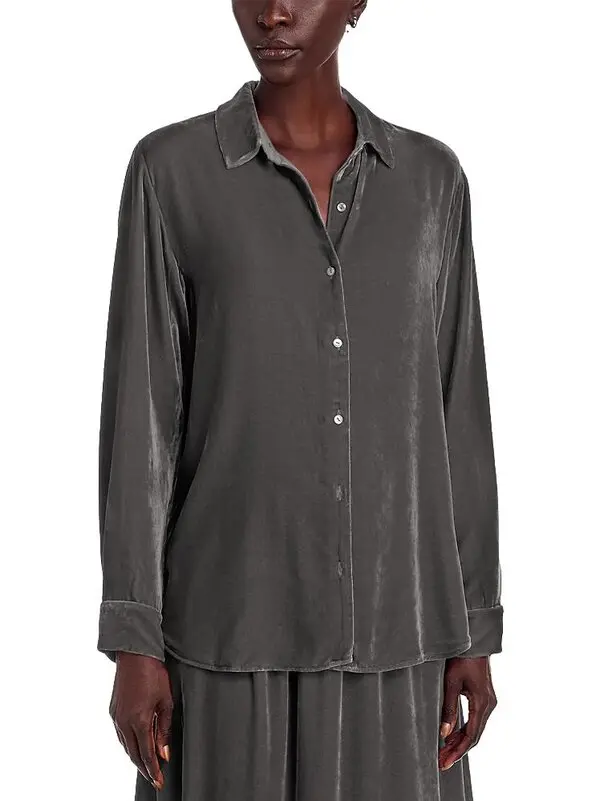 Eileen Fisher Classic Collar Long Shirt - Rye