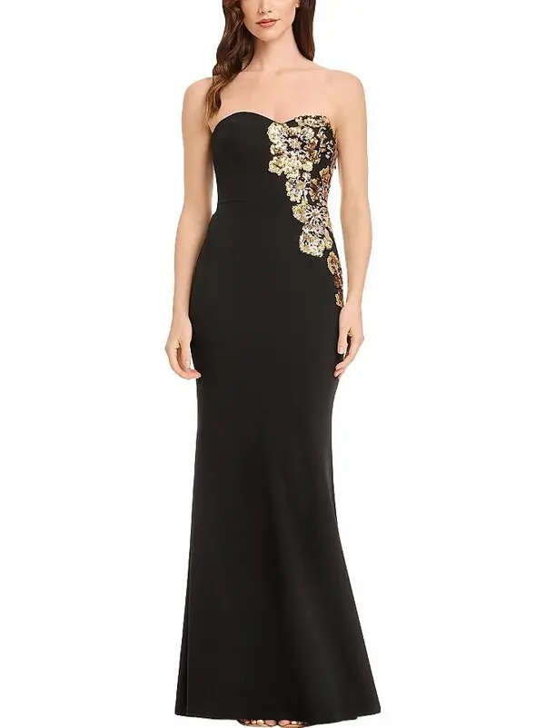 Dress The Population Tiana Sequin Mermaid Gown - Gold Multi