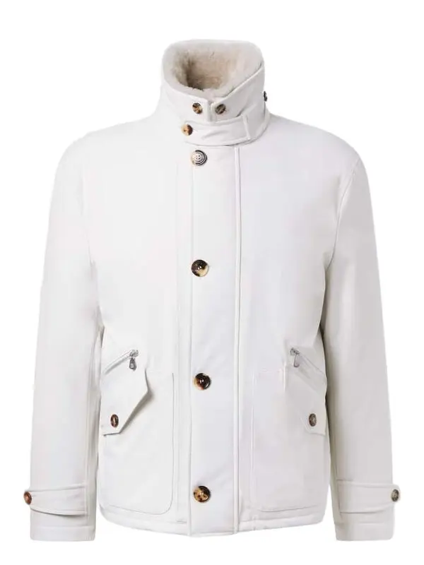 Brunello Cucinelli Shearling-lined Jacket - White