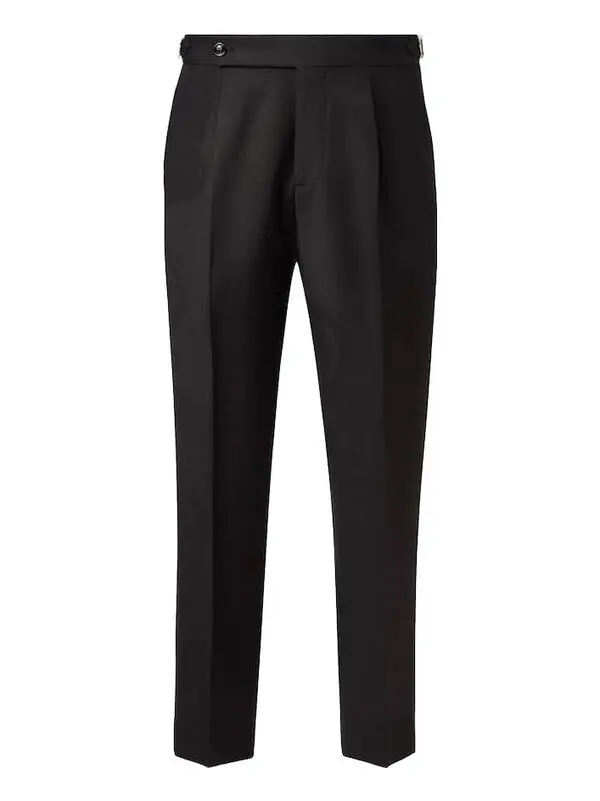 Brunello Cucinelli Silk, Wool, And Mohair Suit Pants - Black