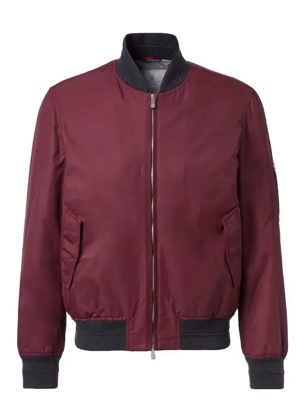 Brunello Cucinelli Padded Bomber Jacket - Burgundy