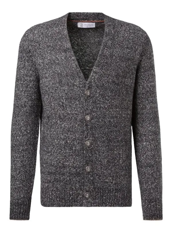 Brunello Cucinelli Wool-blend Cardigan - Grey