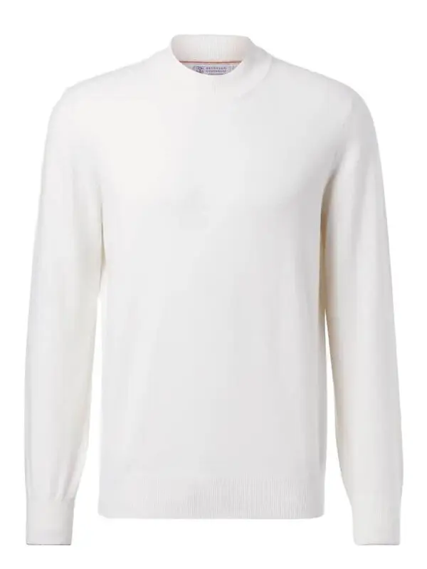 Brunello Cucinelli Cashmere Crewneck Sweater - White