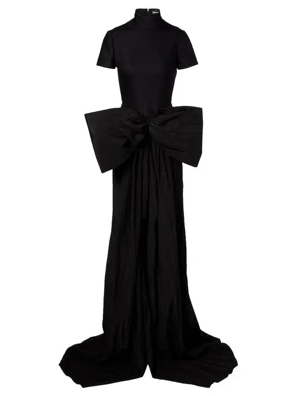 David Koma Bow-detail Gown - Black