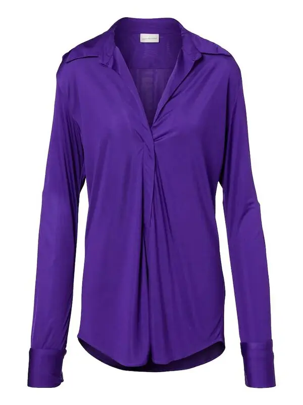 Dries Van Noten Gathered Blouse - Purple