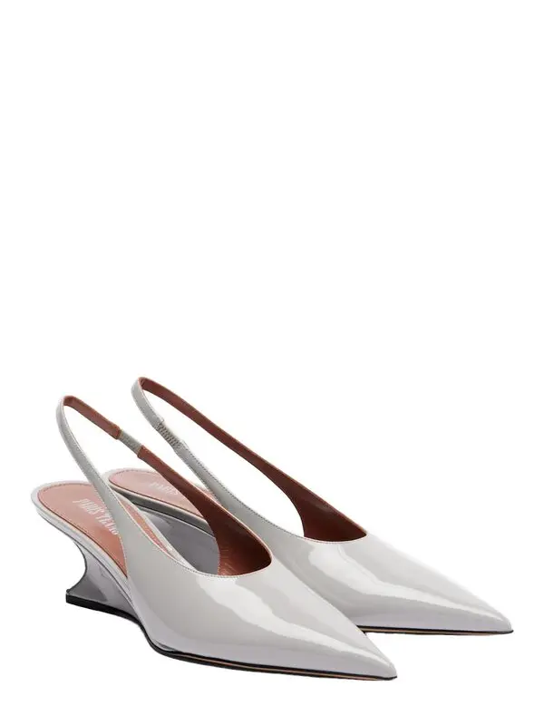 Paris Texas Nina 50 Patent Leather Slingback Pumps - Grey