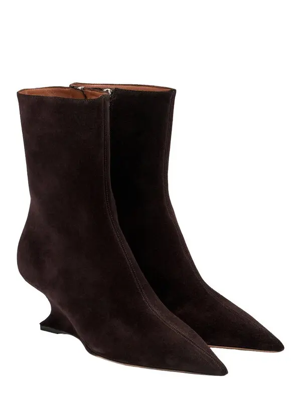 Paris Texas Nina 50 Suede Ankle Boots - Brown