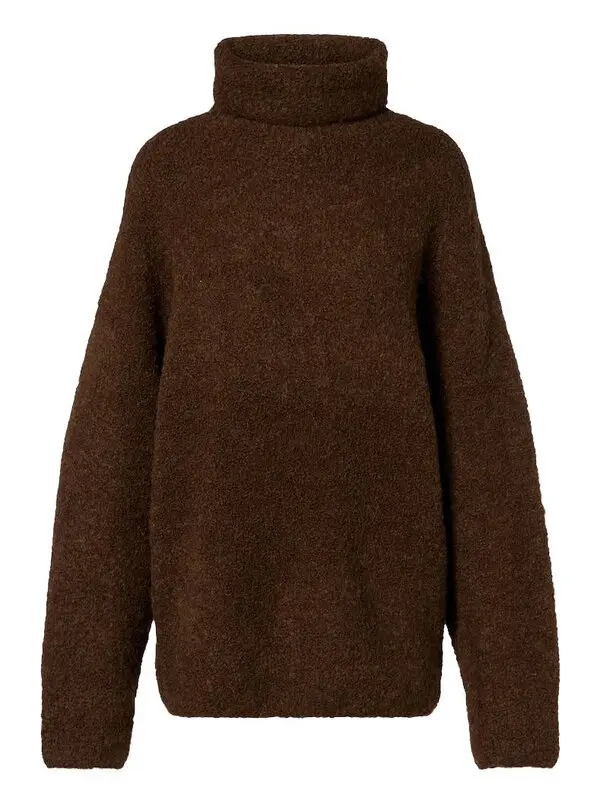 TOTEME Alpaca And Wool-blend Bouclé Turtleneck Sweater - Brown